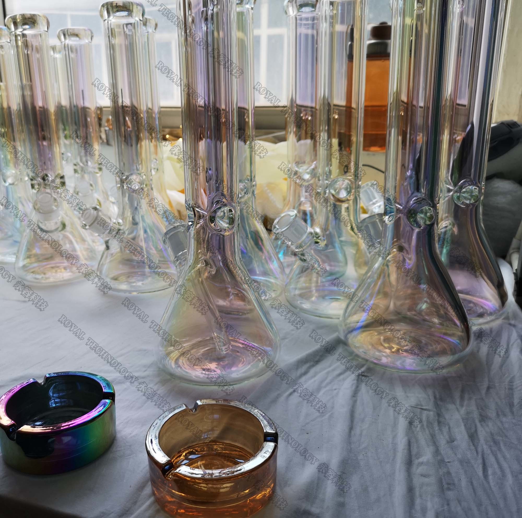 Glass Gold Coating Equipment, Glassware PVD rainbow decorative coatings ... Glass Gold Coating Equipment, Glassware PVD rainbow decorative coatings ...