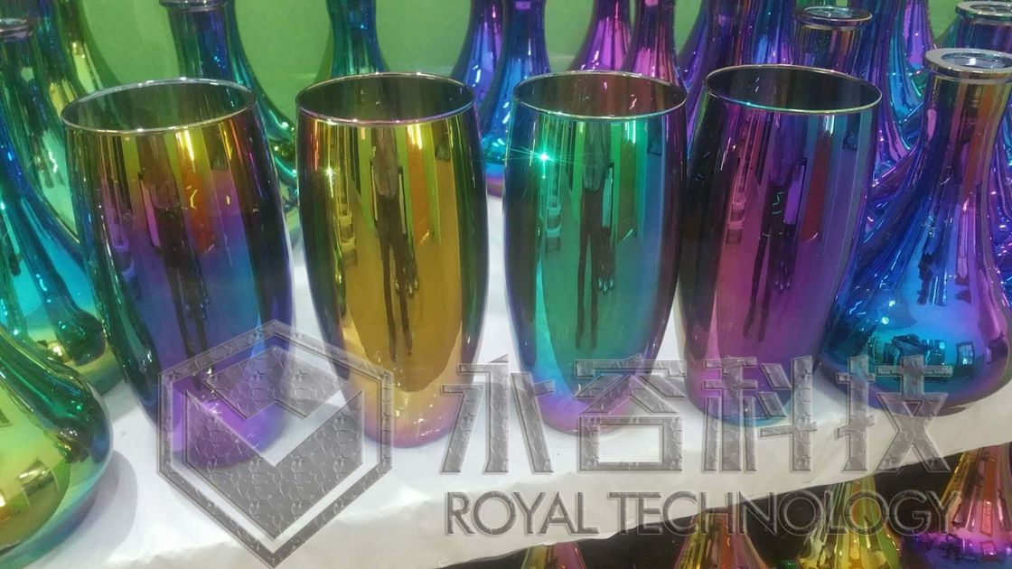 Glassware Decoration PVD Coating Service , Pruple Color PVD Glass ...
