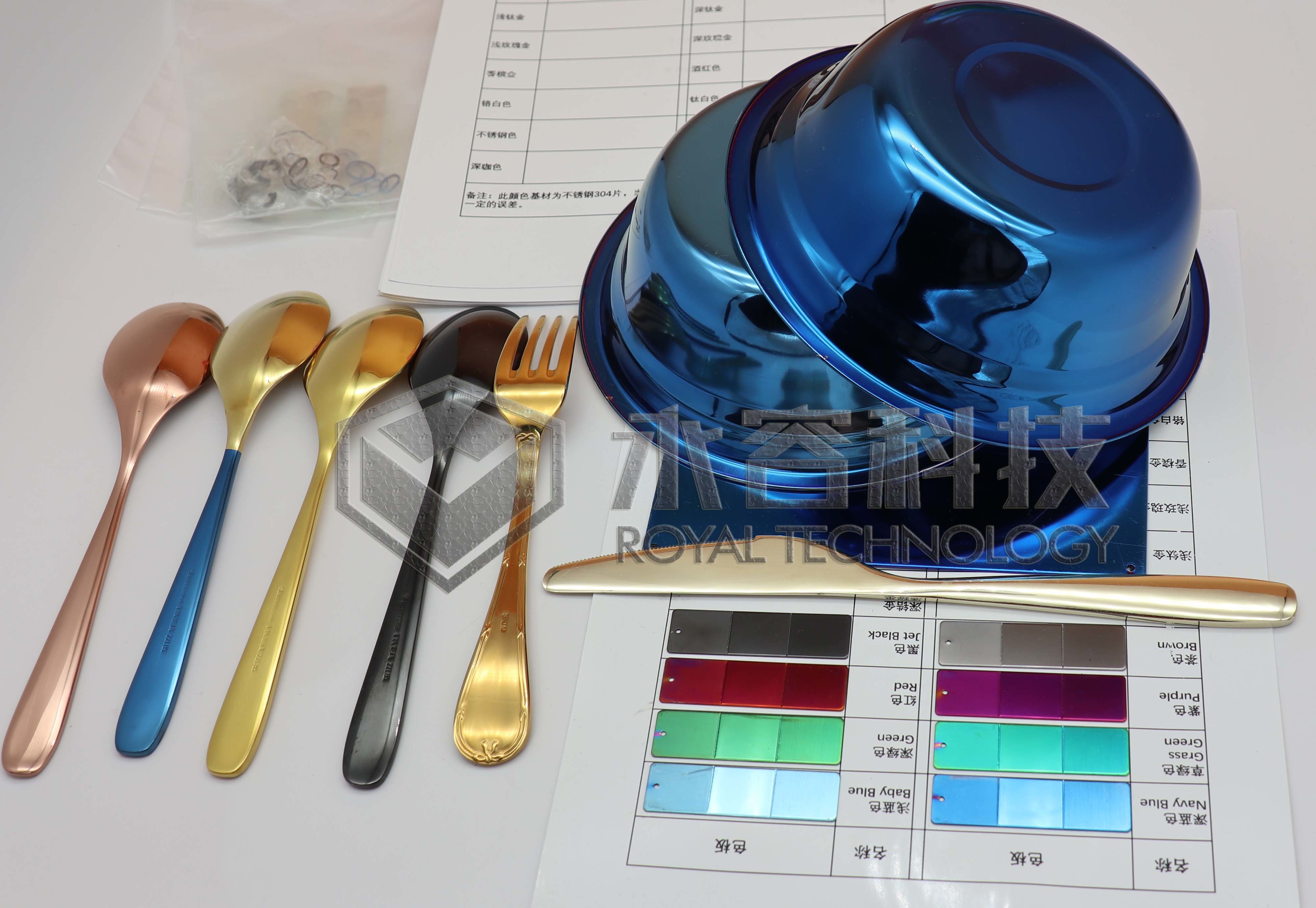 PVD Decorative Coatings Machine, PVD gold color, PVD blue color