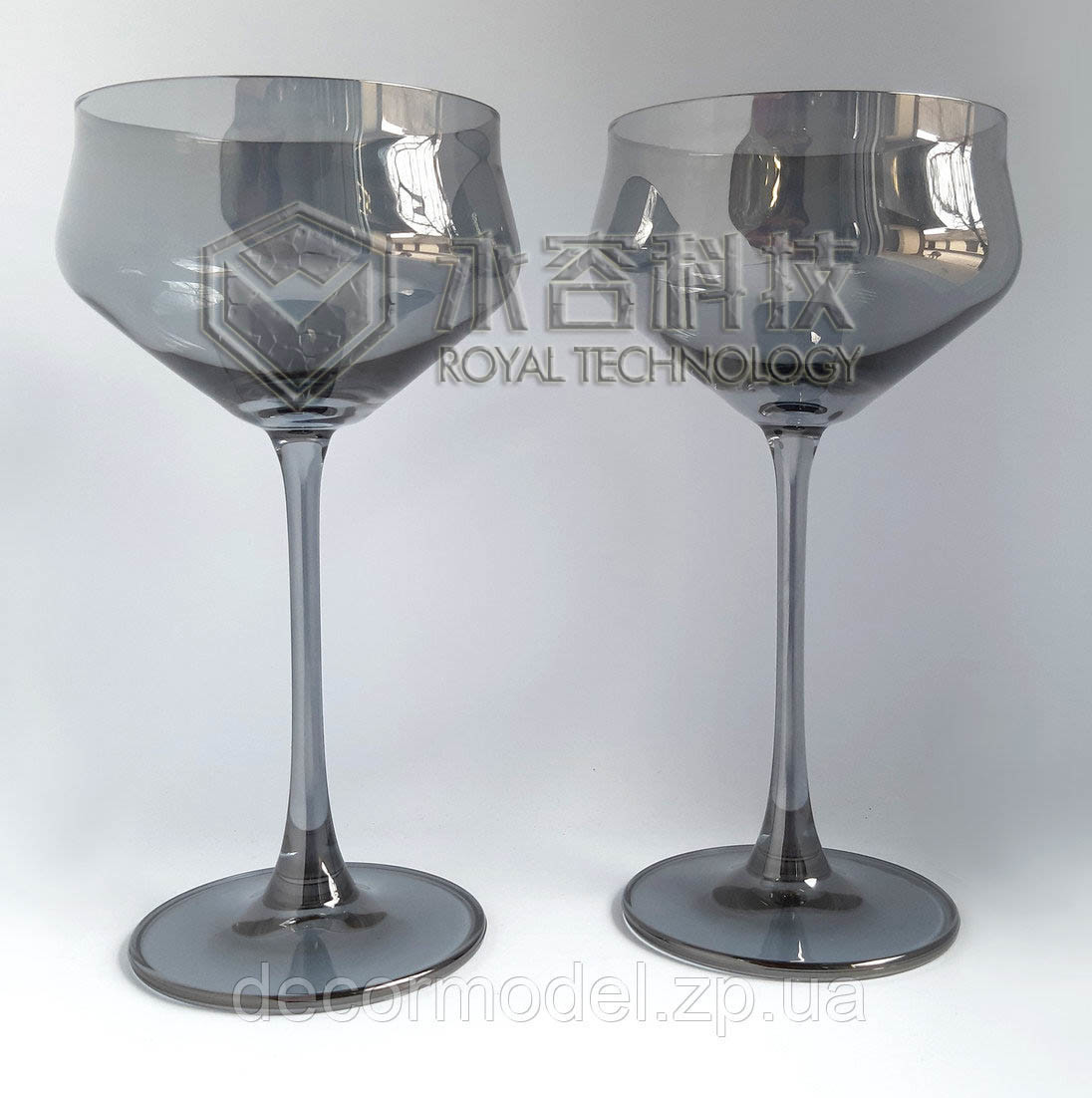 PVD glass goblets transparent silver, transparent gold, transparent ...