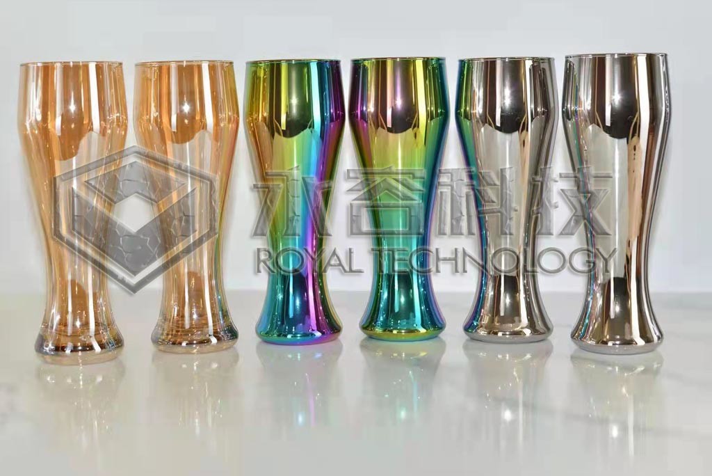 PVD glass goblets transparent silver, transparent gold, transparent ...